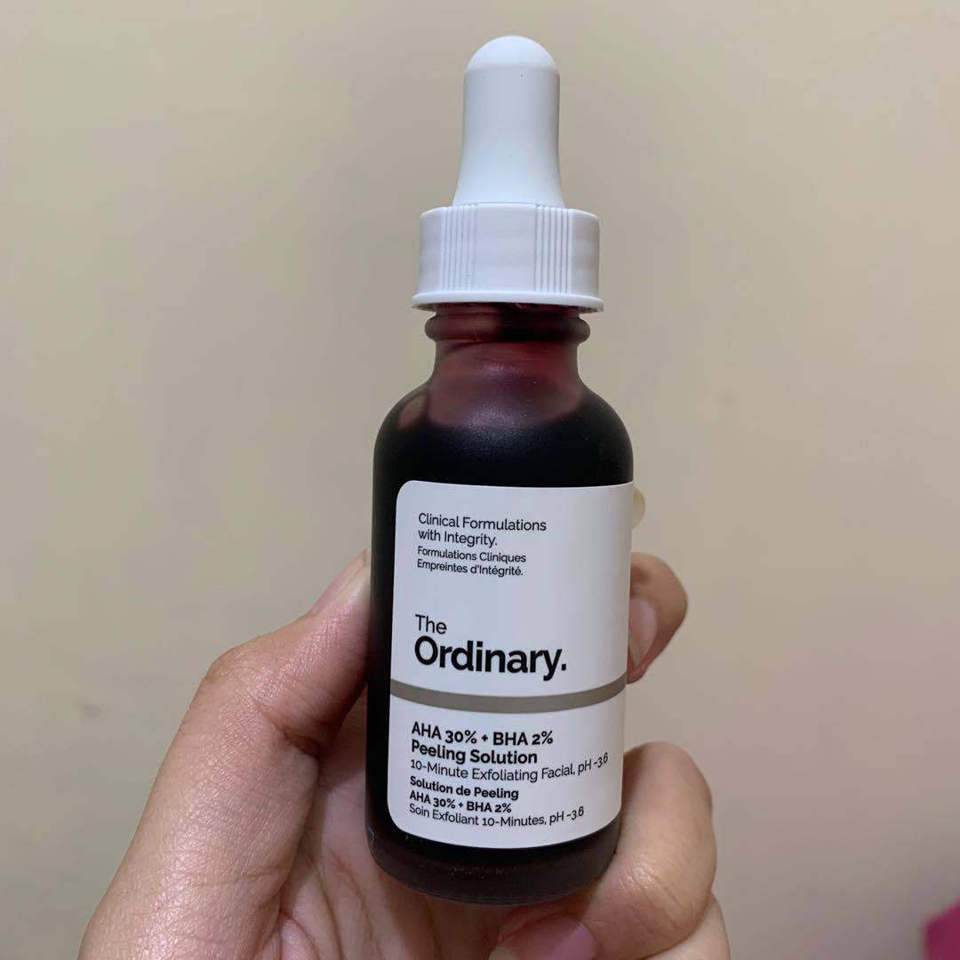 The ordinary peeling solution aha bha, Kesehatan & Kecantikan, Kulit ...
