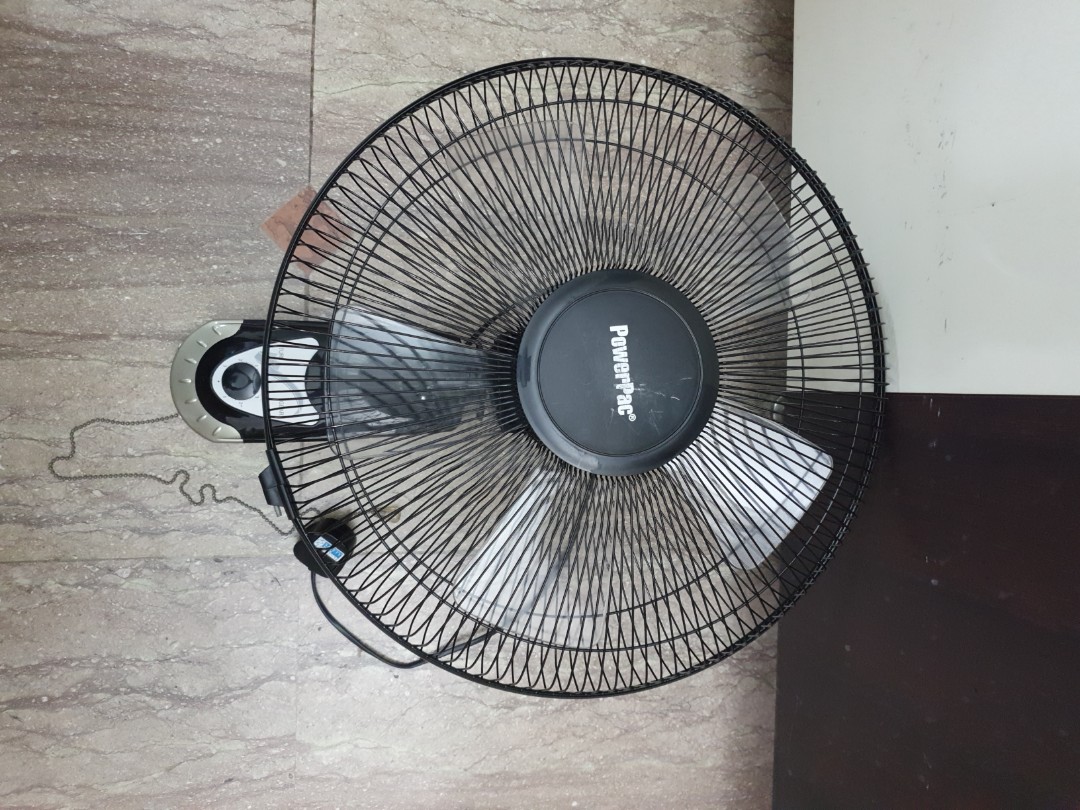 PowerPac Electric Wall Fan 16" - Model. PPWF40, Furniture & Home Living ...