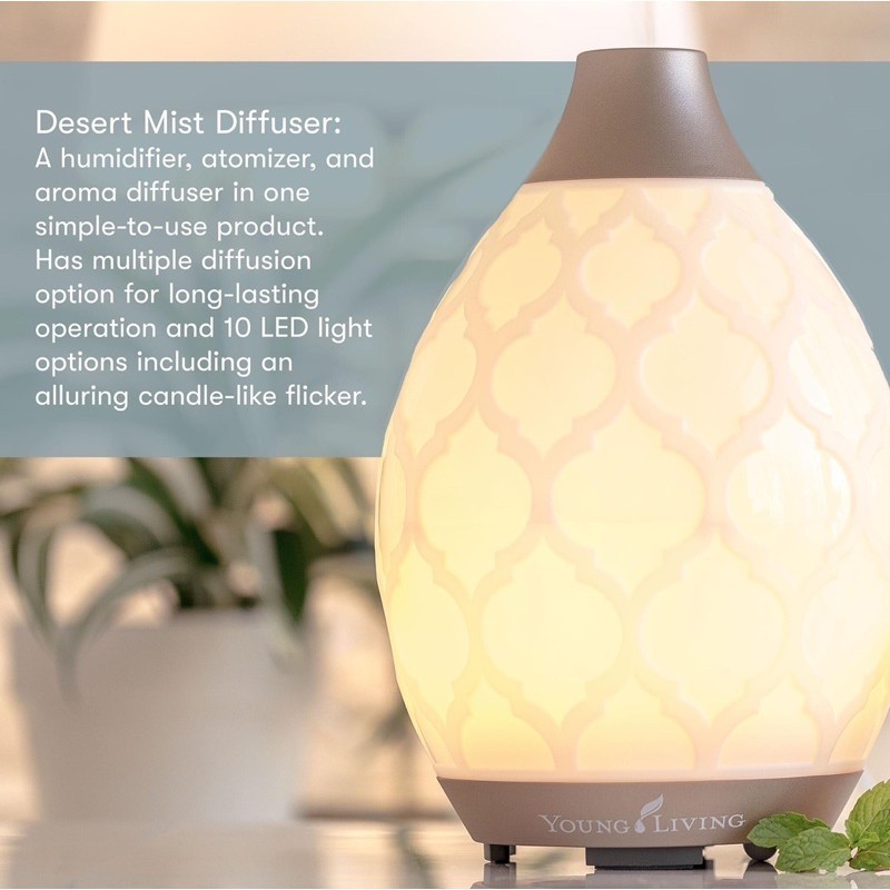 Young Living Desert Mist Ultrasonic Diffuser, Furniture & Home Living ...