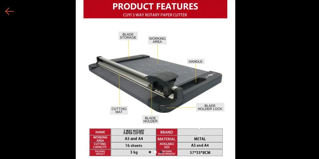 A4 3in1 Slide Rotary Cutter, Hobbies & Toys, Stationary & Craft, Craft ...