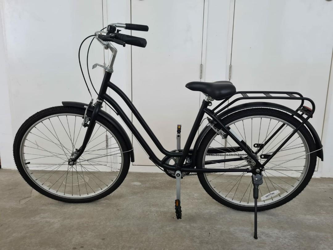 ELOPS 100 LOW FRAME CITY BIKE BLACK, Sports Equipment, Bicycles & Parts ...