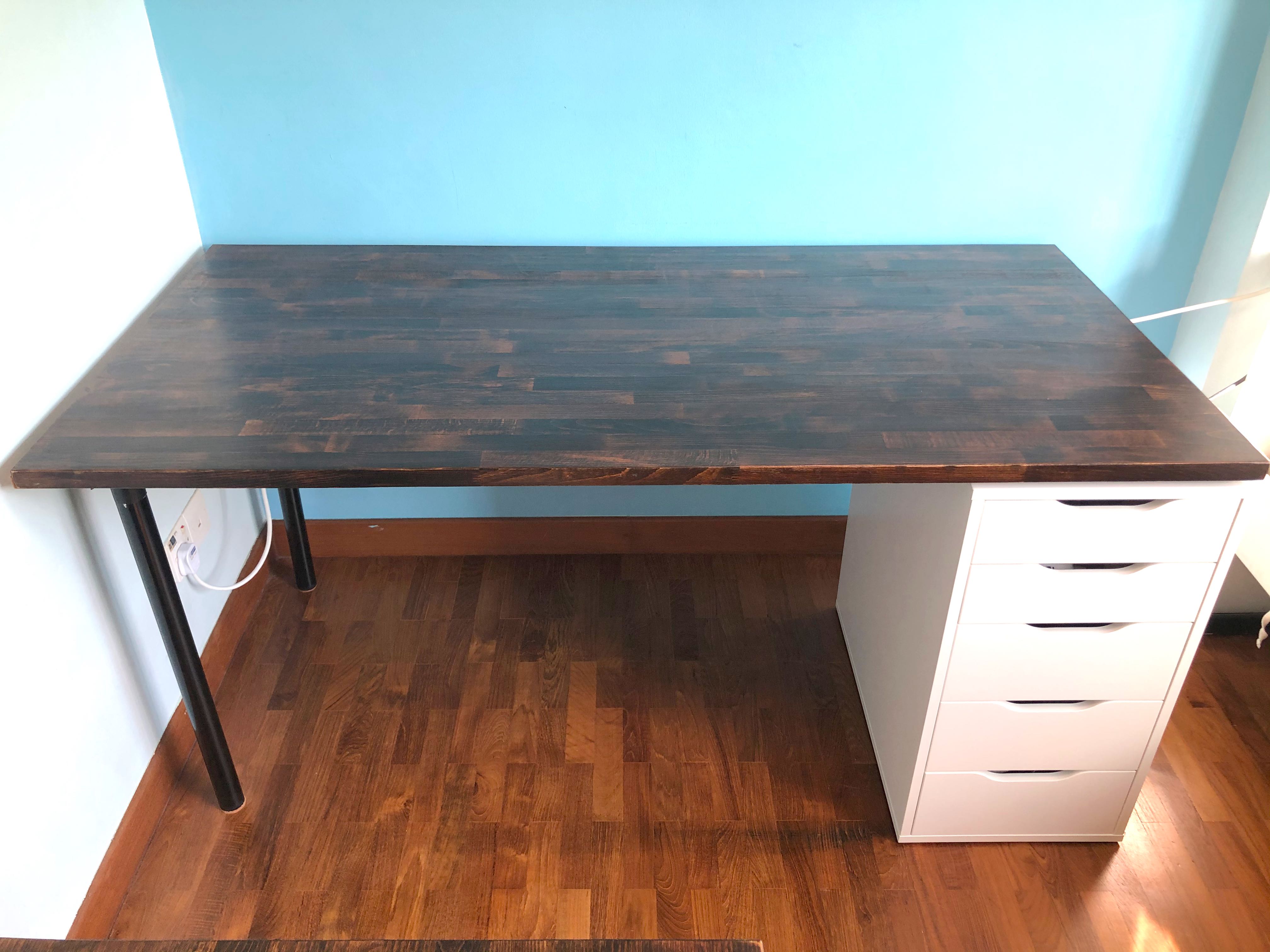 Unique GERTON solid wood stained & varnished study table, Furniture ...