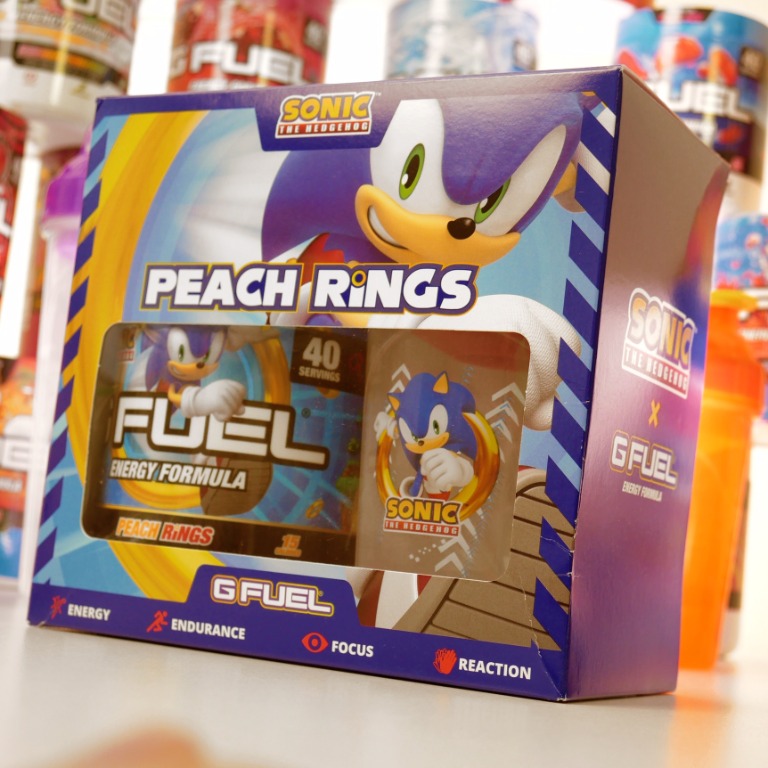 GFUEL / G FUEL Sonic Peach Rings Collectors Box, Health & Nutrition ...