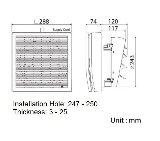 KDK 20WHCT 8" Window Mount Exhaust Fan, TV & Home Appliances, Other ...