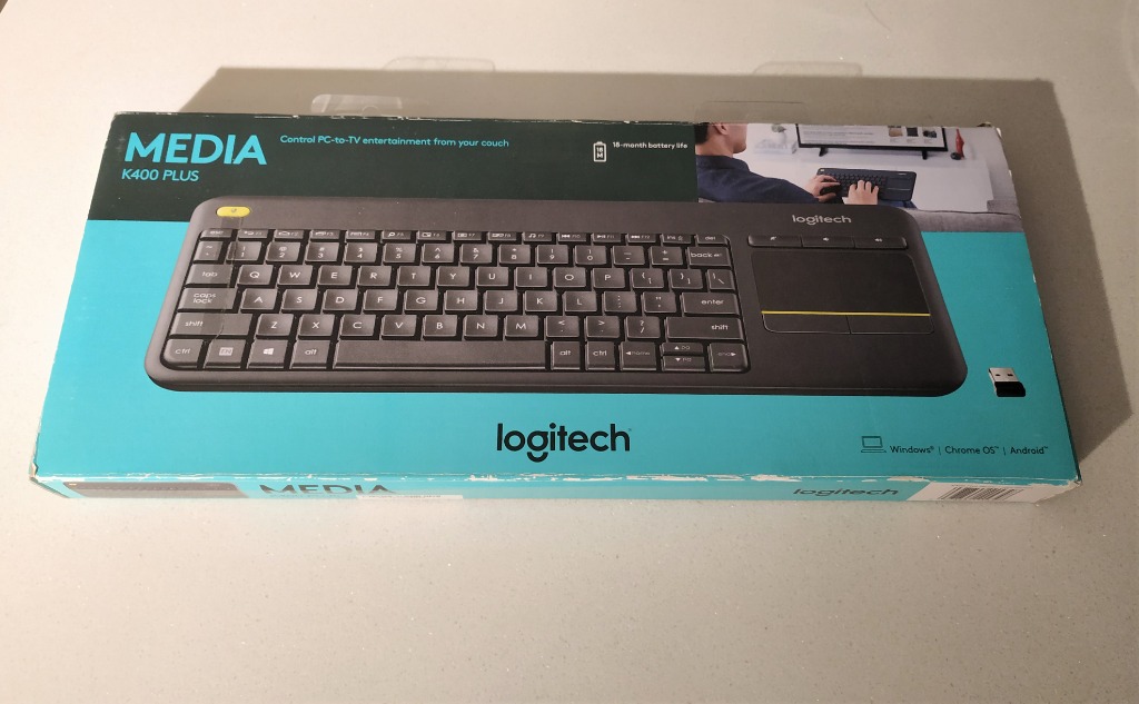 Logitech Bluetooth K400 Plus Keyboard Logitech 無線藍牙觸控板鍵盤 K400 Plus, 電腦 ...