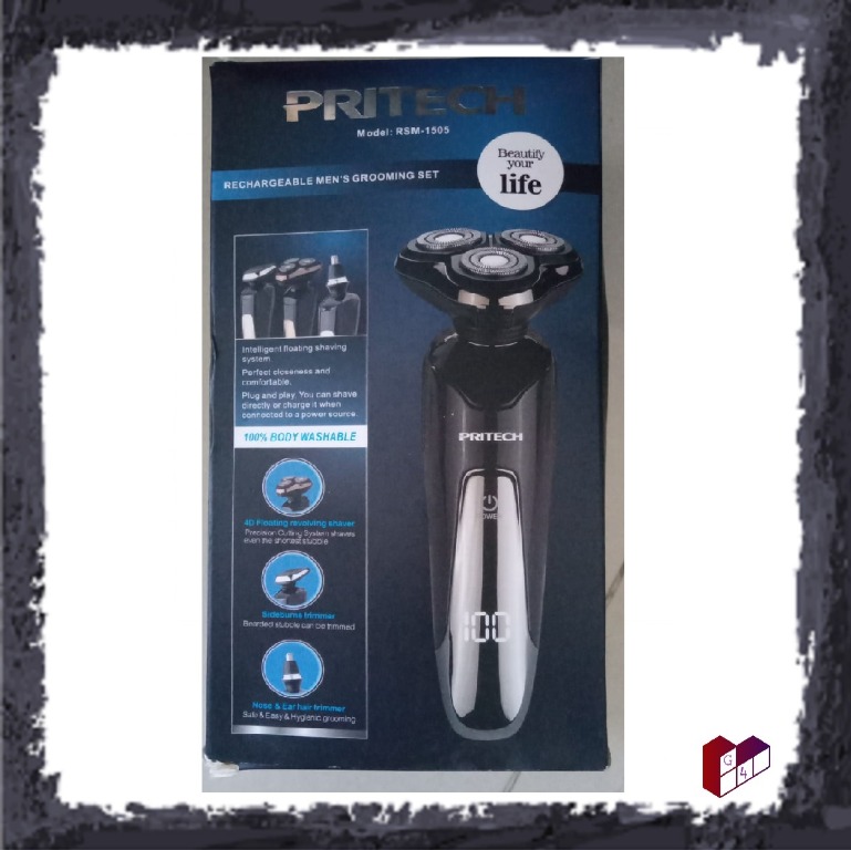 Pritech RSM-1505 Cordless Electric Shavers Razor for Men, Rechargeable ...