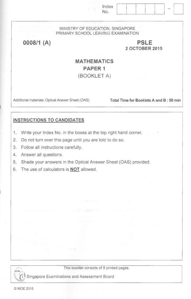 PSLE paper past year papers 2012|2013|2014|2015|2016|2017|2018|2019 ...