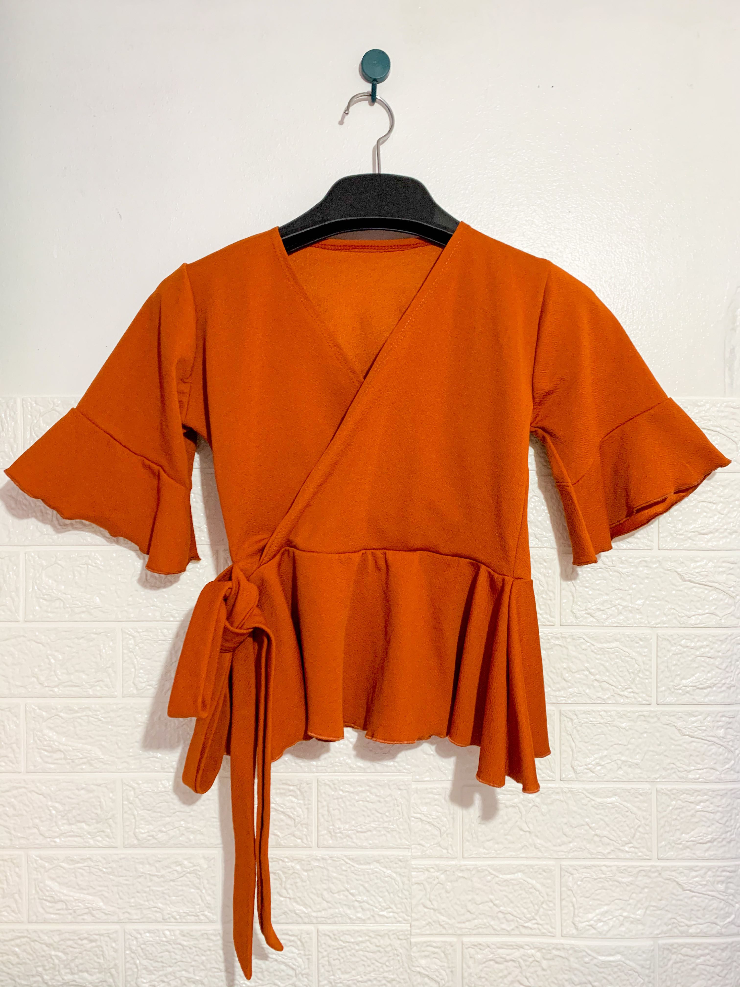 Ribboned Bell Blouse in Rust color, Women's Fashion, Tops, Blouses on ...
