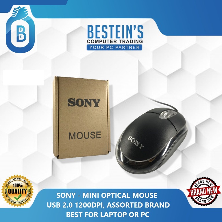 SONY - MINI OPTICAL MOUSE, USB 2.0 1200DPI, ASSORTED BRAND, BEST FOR ...