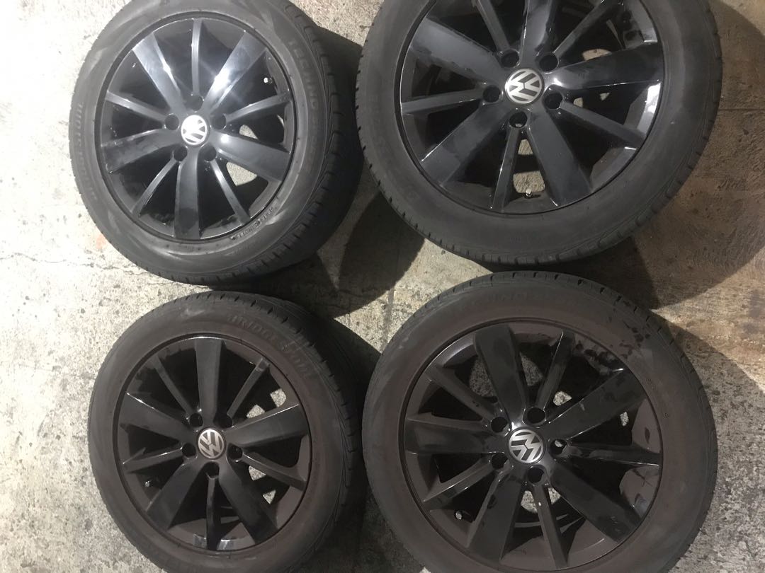 Vw stock rims 16” cash & carry, Car Accessories, Tyres & Rims on Carousell