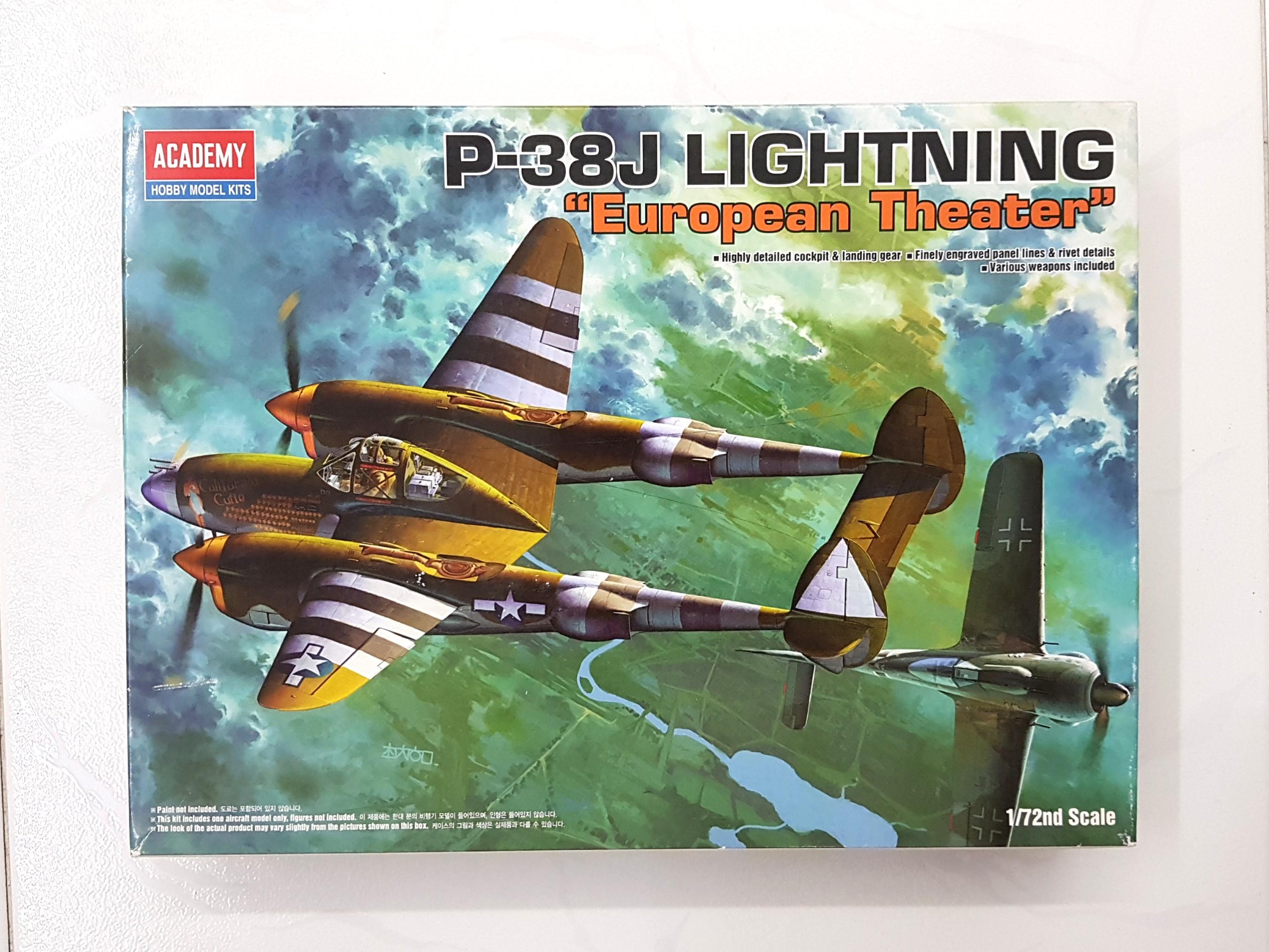 1/72 #12405 Academy USAF Fighter P-38J Lightning "European Theatre" c/w ...