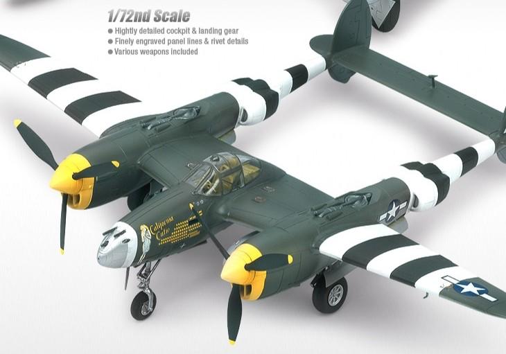 1/72 #12405 Academy USAF Fighter P-38J Lightning "European Theatre" c/w ...