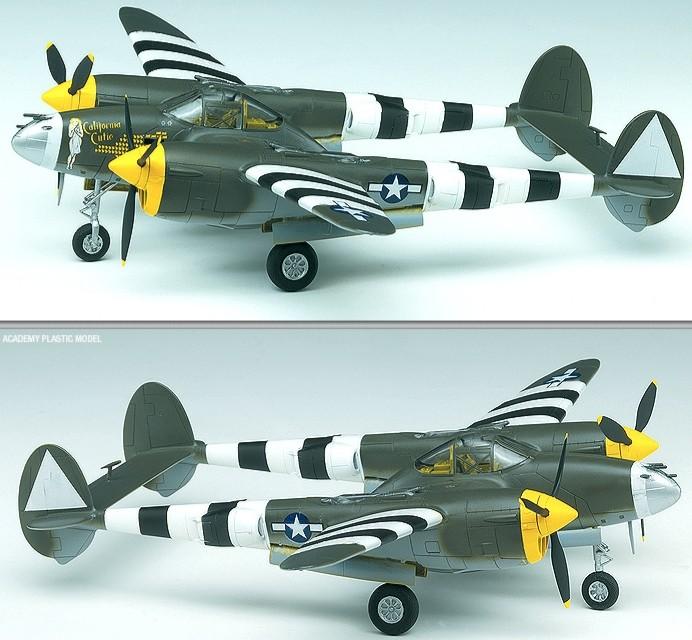 1/72 #12405 Academy USAF Fighter P-38J Lightning "European Theatre" c/w ...