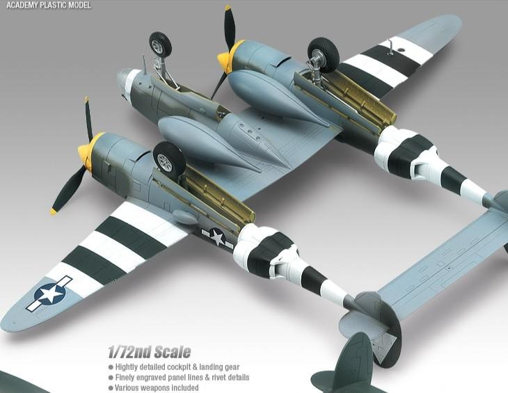1/72 #12405 Academy USAF Fighter P-38J Lightning "European Theatre" c/w ...
