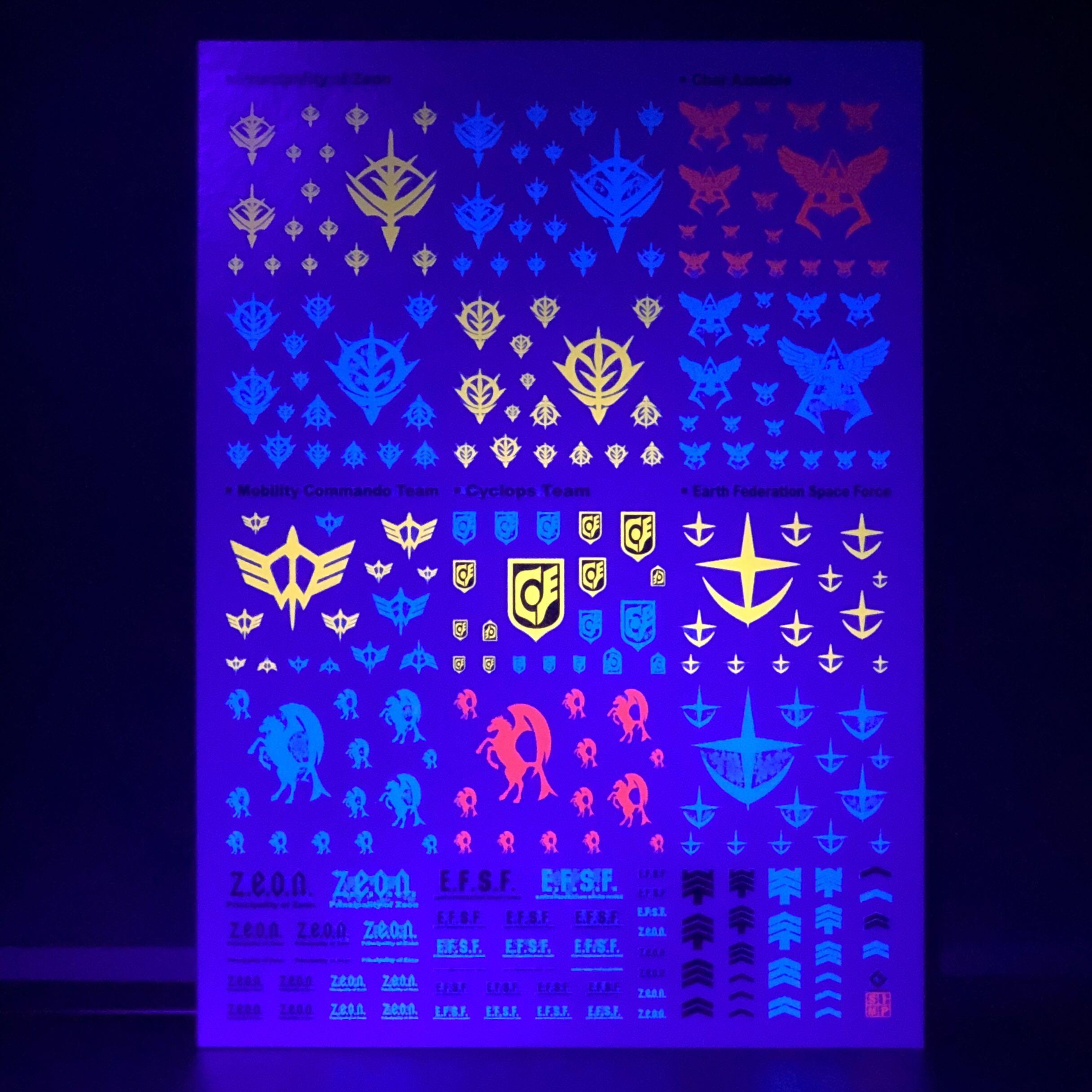 高達標誌 自護部隊 徽號 Gundam EFSF Zeon logo Neon Gundam decal, 興趣及遊戲, 玩具 & 遊戲類 ...