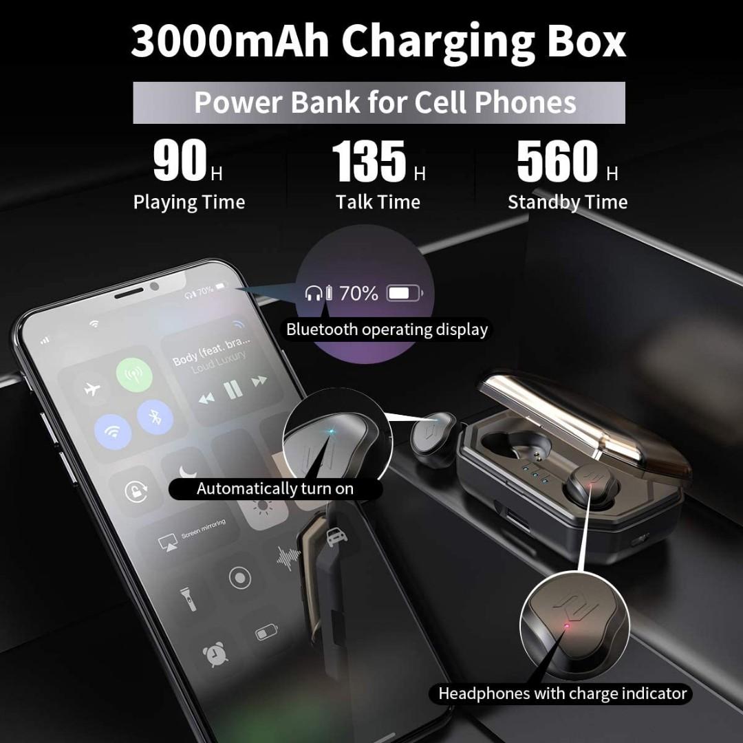 Antimi S8 Plus wireless earphones, Audio, Earphones on Carousell