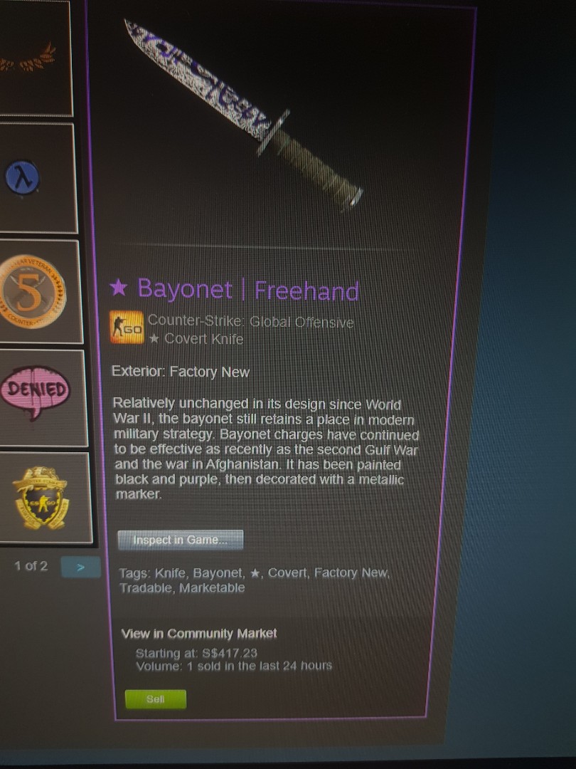 CSGO bayonet freehand (FN), Video Gaming, Gaming Accessories, Game Gift ... CSGO bayonet freehand (FN), Video Gaming, Gaming Accessories, Game Gift ...