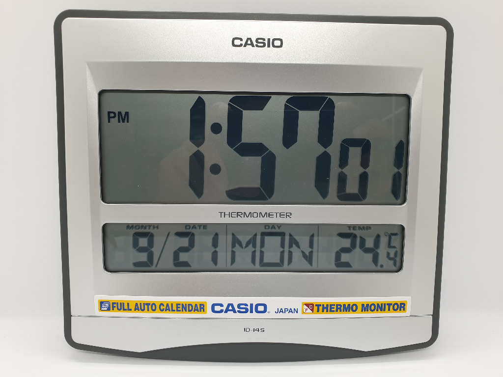 BN Casio Digital Wall Clock with Thermo Monitor, Furniture, Home Decor ...