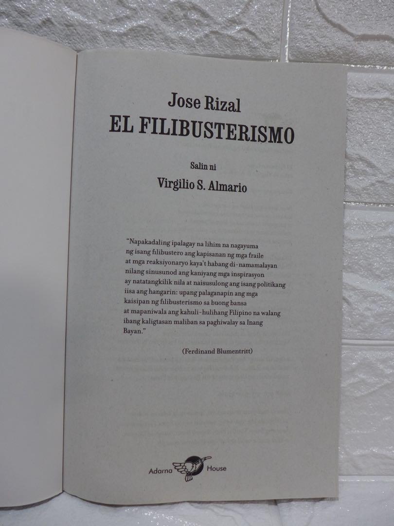 Rizal: El Filibusterismo Jose Rizal El Filibusterismo
