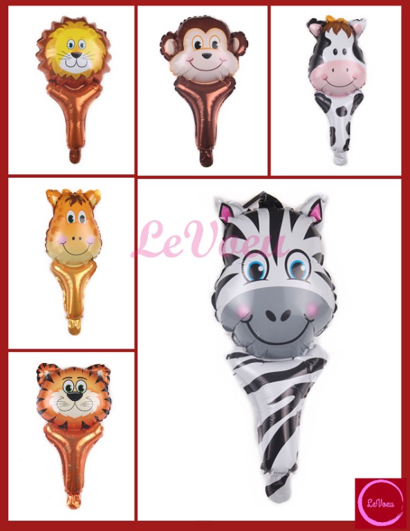 Foil Deflated Balloon cute handheld party animal and cartoon (zebra ...