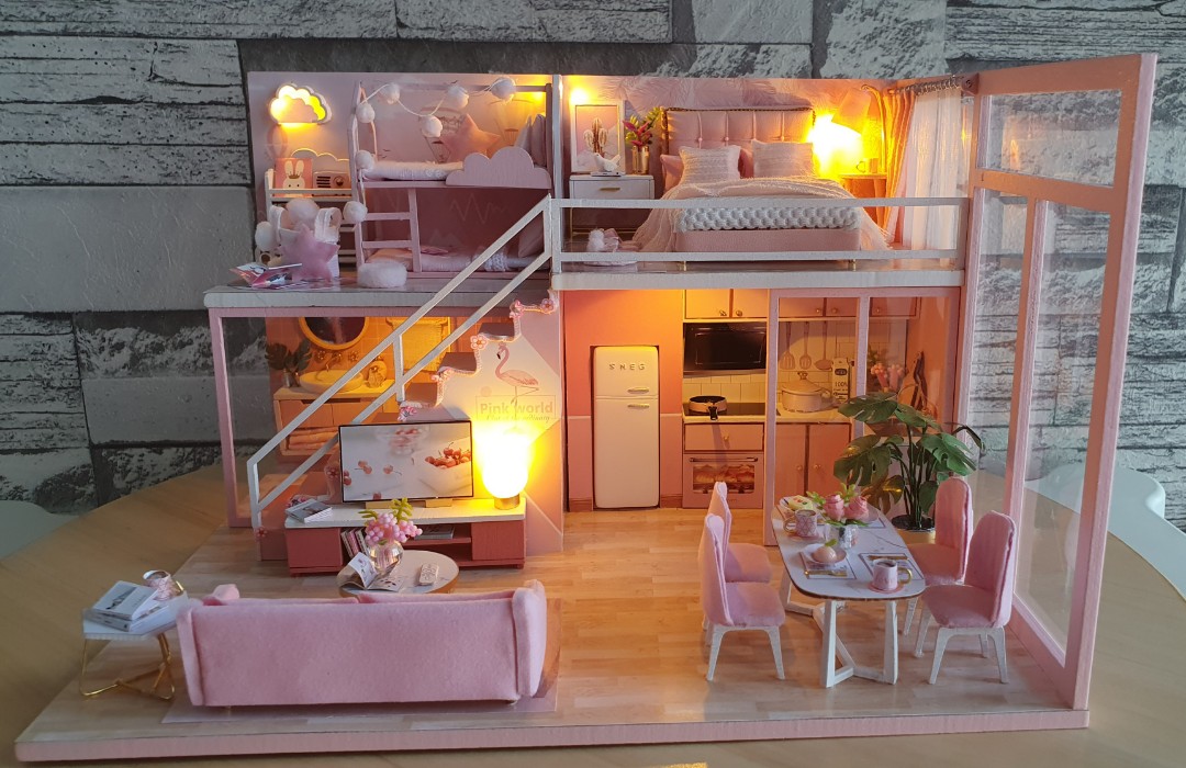 Fully Assembled Pink Loft House, Hobbies & Toys, Toys & Games on Carousell