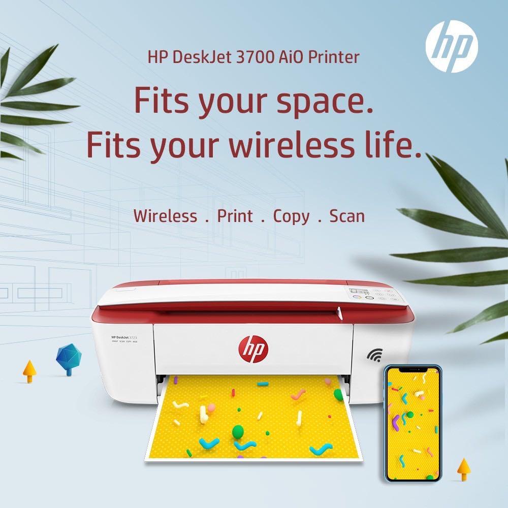 HP Deskjet 3723 All-in-one wireless printer - with cartridge, Computers ...