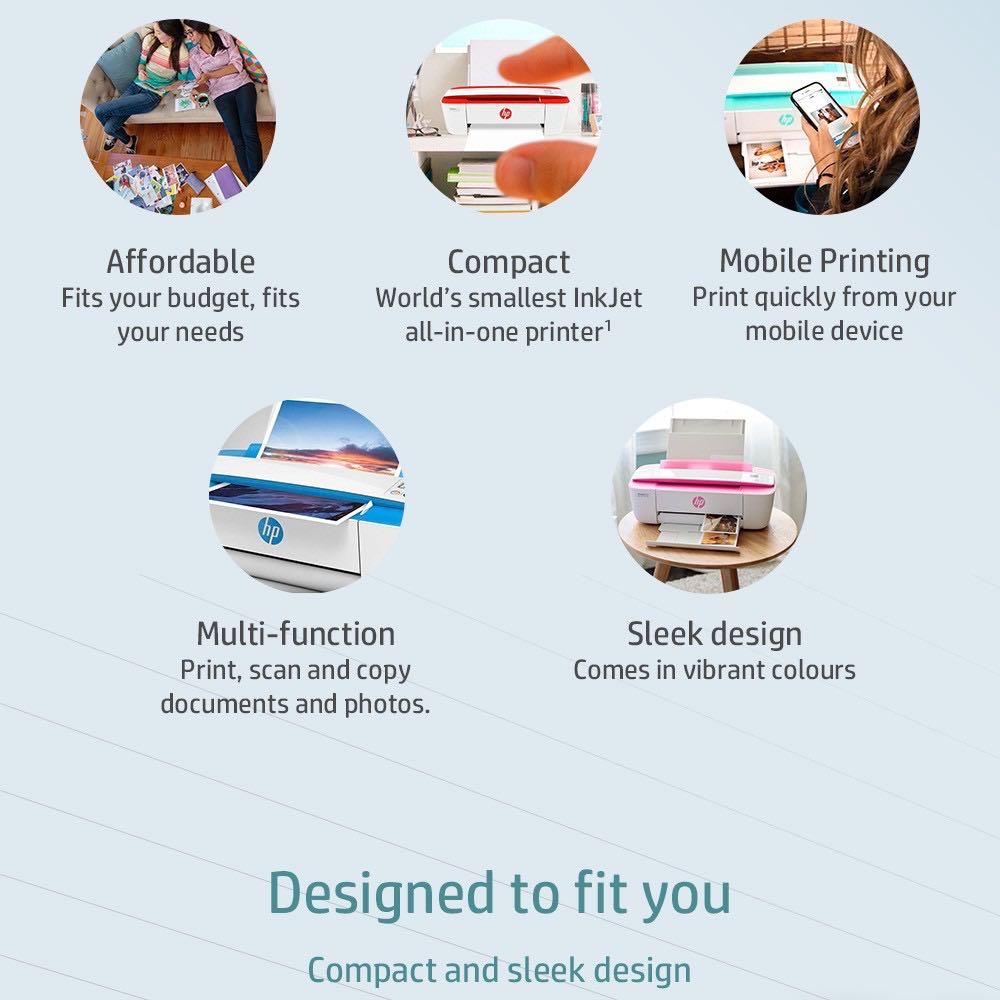 HP Deskjet 3723 All-in-one wireless printer - with cartridge, Computers ...