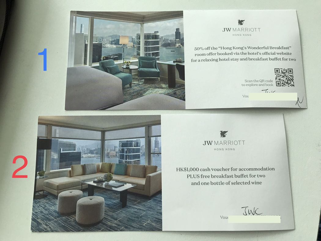 JW Marriott Hong Kong Vouchers, 門票＆禮券, 現金券、兌換券、禮券 - Carousell