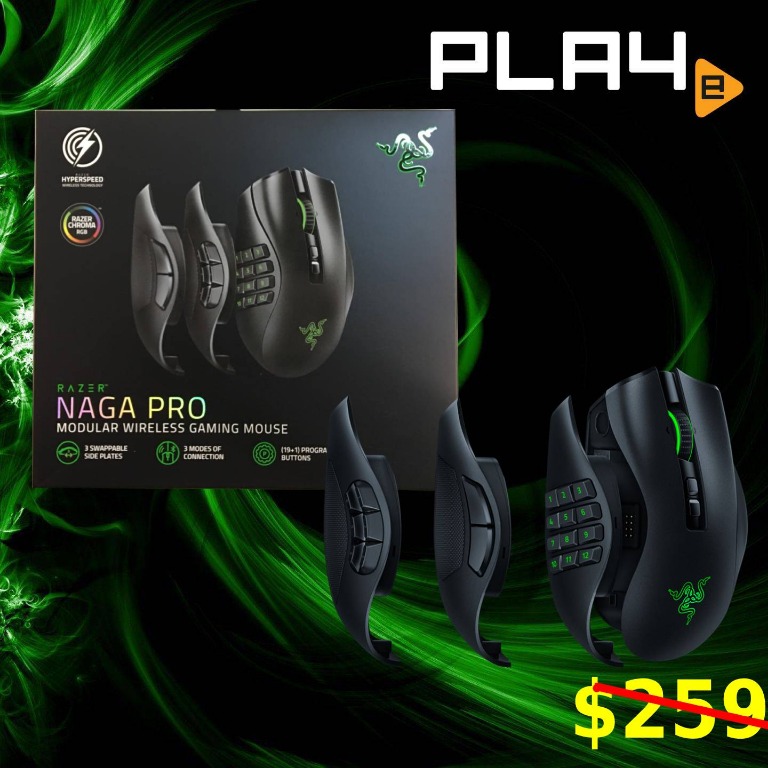 Razer Naga Pro Modular Wireless Gaming Mouse (1201106) Brand New ...