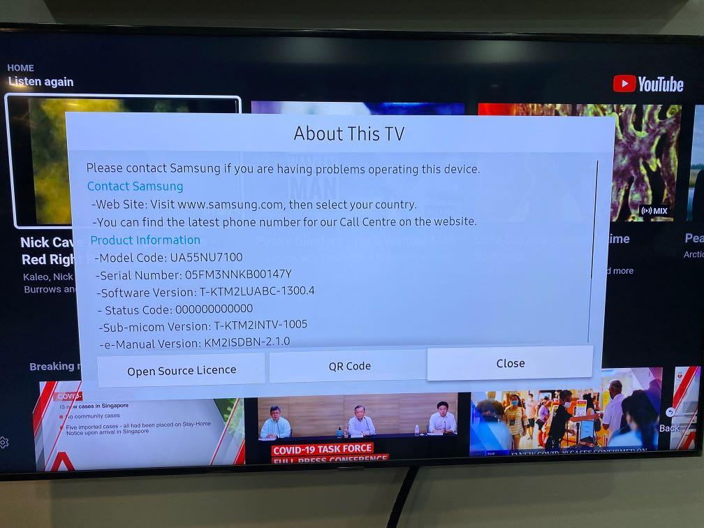 Samsung TV UA55NU7100 55-inch, TV & Home Appliances, TV & Entertainment ...