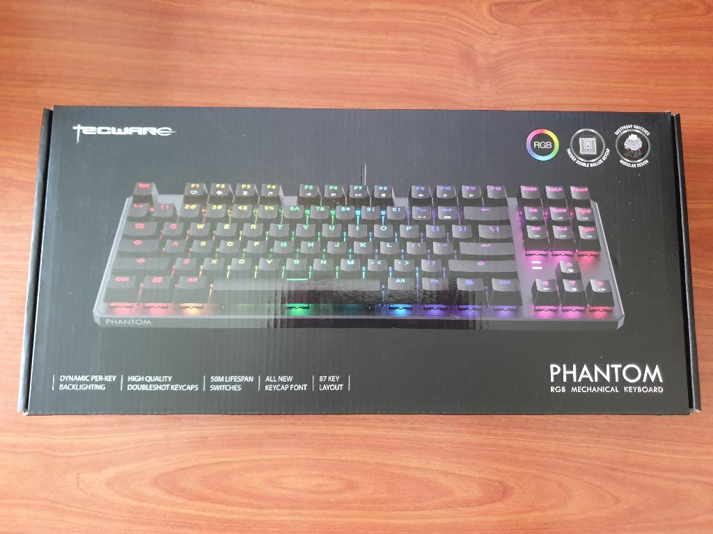 Tecware Phantom 87 Key RGB mechanical keyboard with brown switch ...