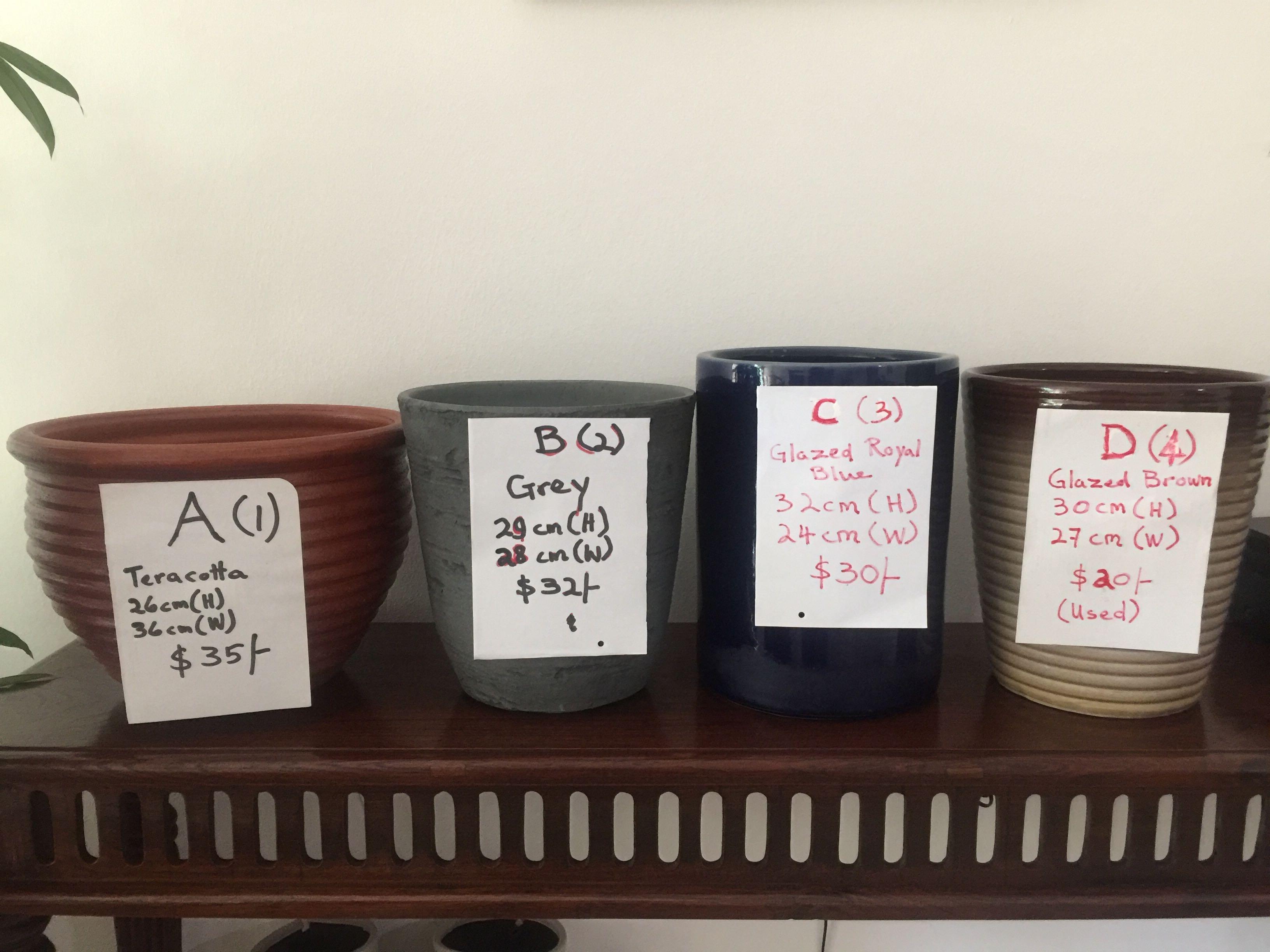Unique shape & size of colorful pots (3 pcs), Furniture & Home Living ...