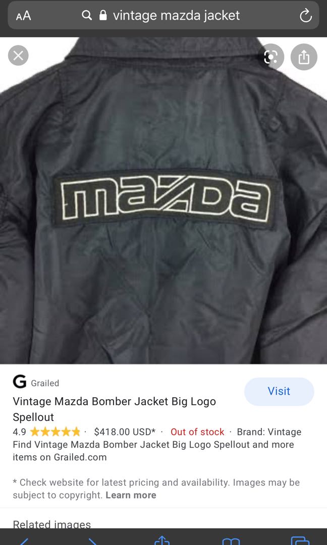 Vintage Japanese moto sport brand MAZDA bomber jacker, Men's Fashion ...