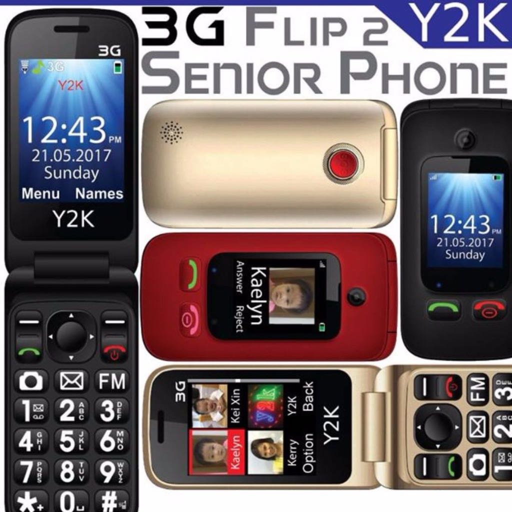 Y2K 3G Flip 2 Senior Phone, Mobile Phones & Gadgets, Mobile Phones ...
