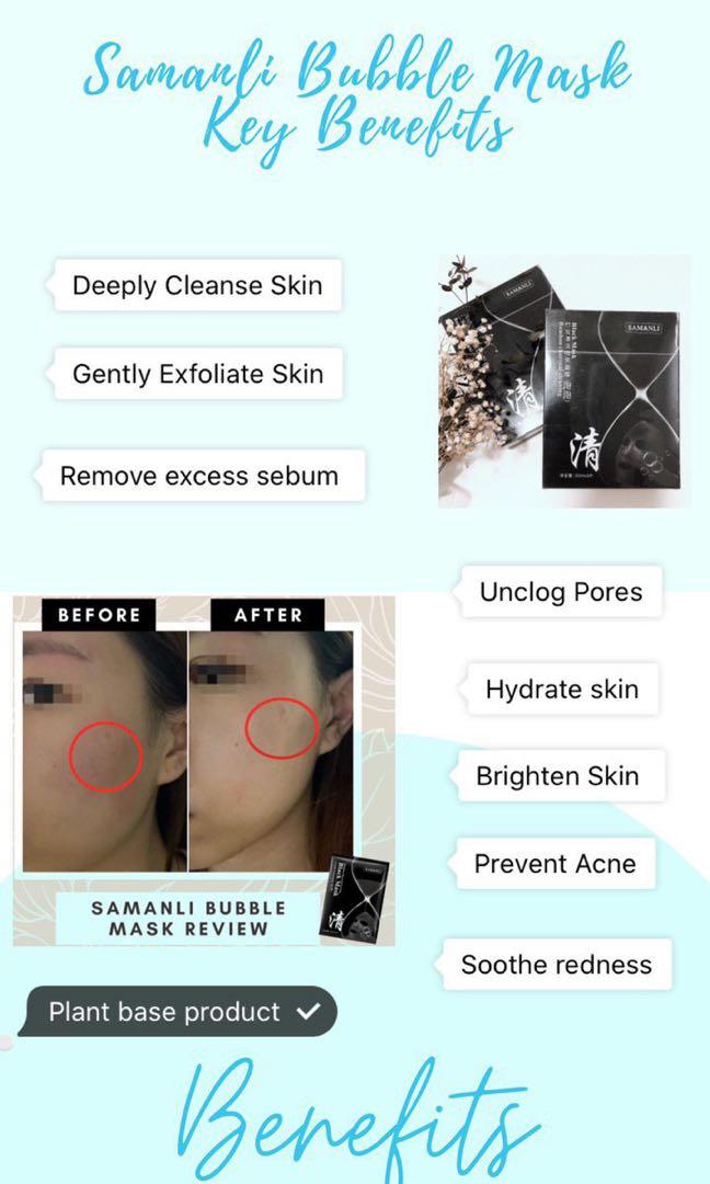 [AUTHORISED DISTRIBUTOR] 1 BOX 5 SHEETS SAMANLI BUBBLE MASK , Beauty ...