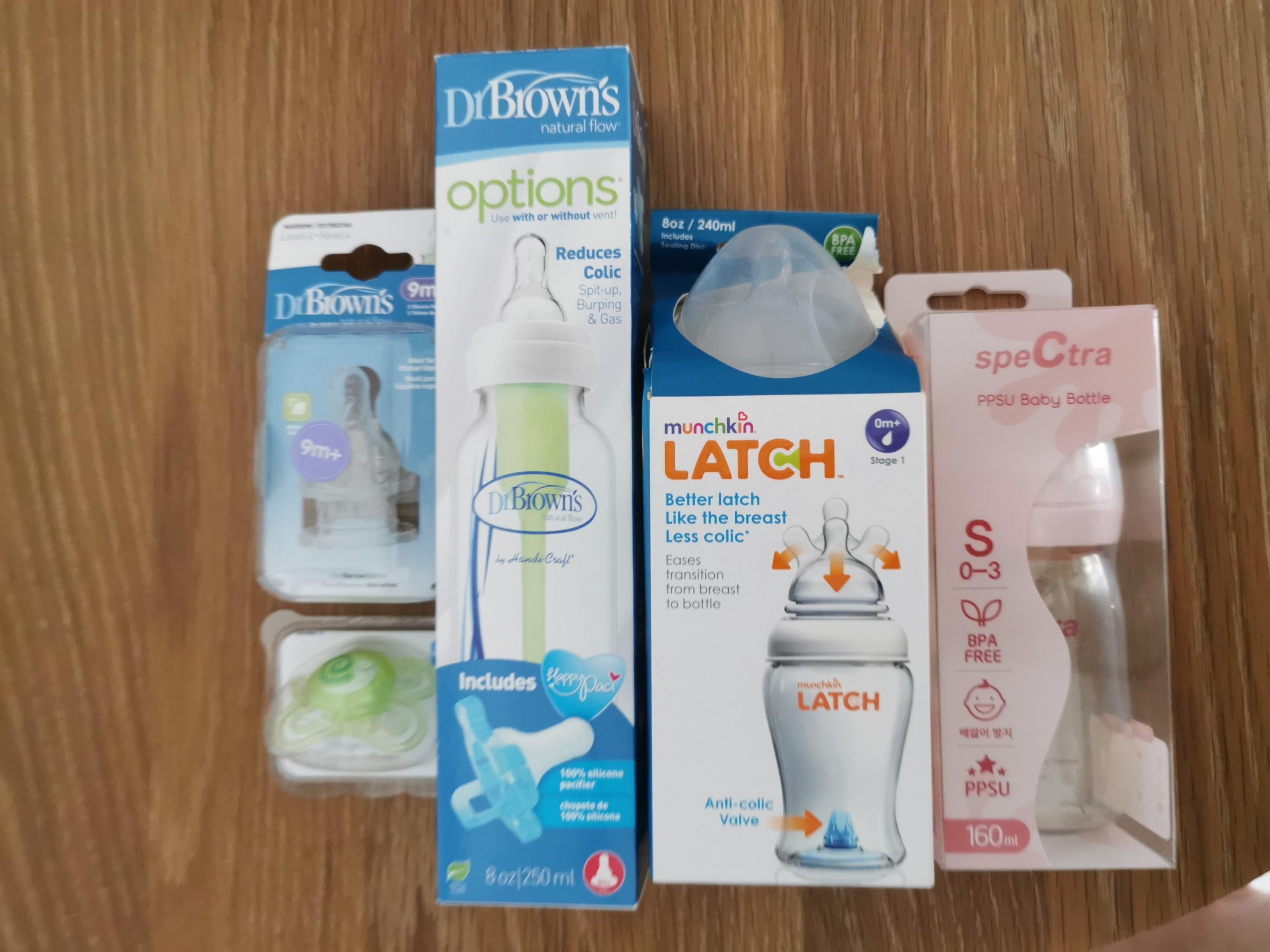 Dr Brown's natural flow | munchkin latch | spectra milk bottles | mam ...