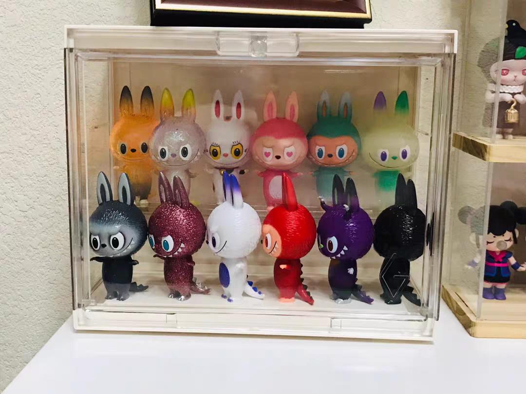 Goto Display case POPMART Labubu Zimomo Dimoo Molly Lego Bearbrick ...