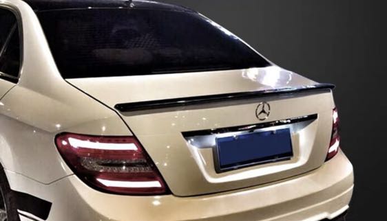 Mercedes C180 C200 W204 Tail Spoiler / Boot Lip (Obsidian Black), Car ...