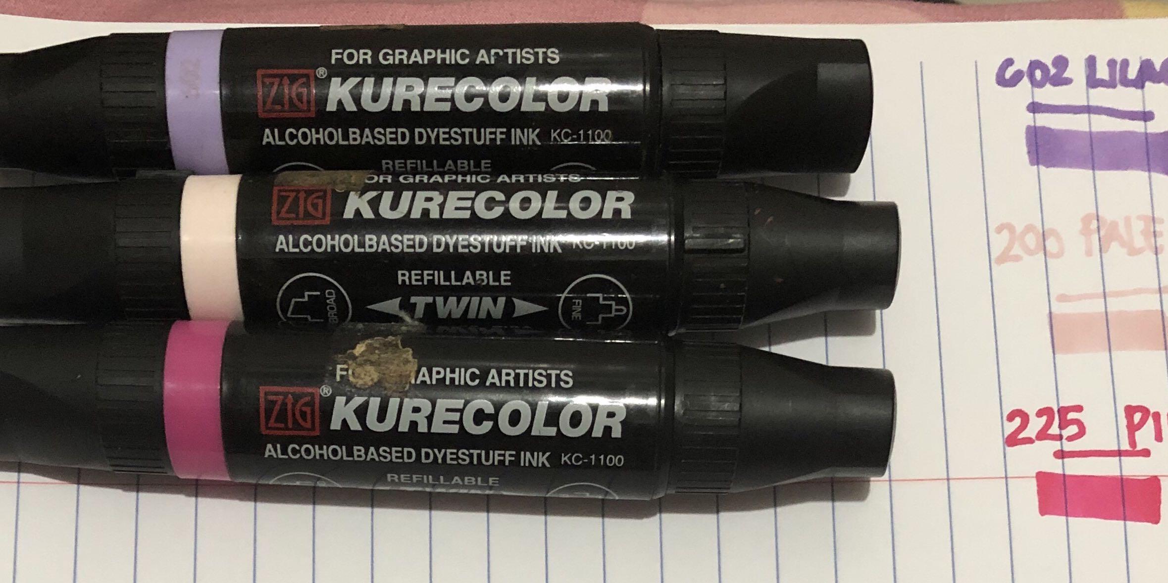 26 Pcs Refillable Zig Kure Color (Twin Tip), Hobbies & Toys, Stationary ...