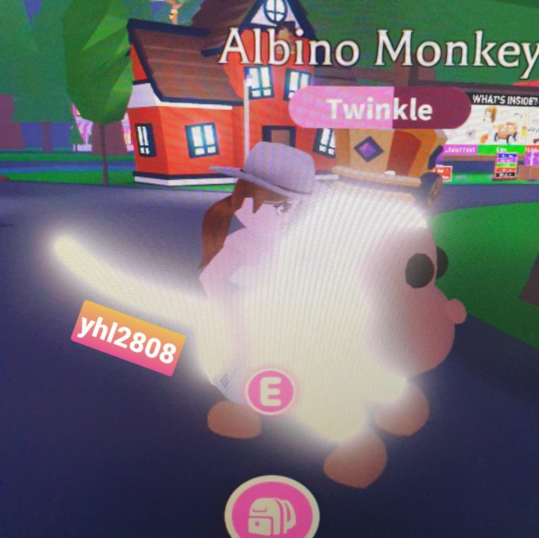 Adopt Me - Albino Monkey, Video Gaming, Gaming Accessories, Game Gift ...