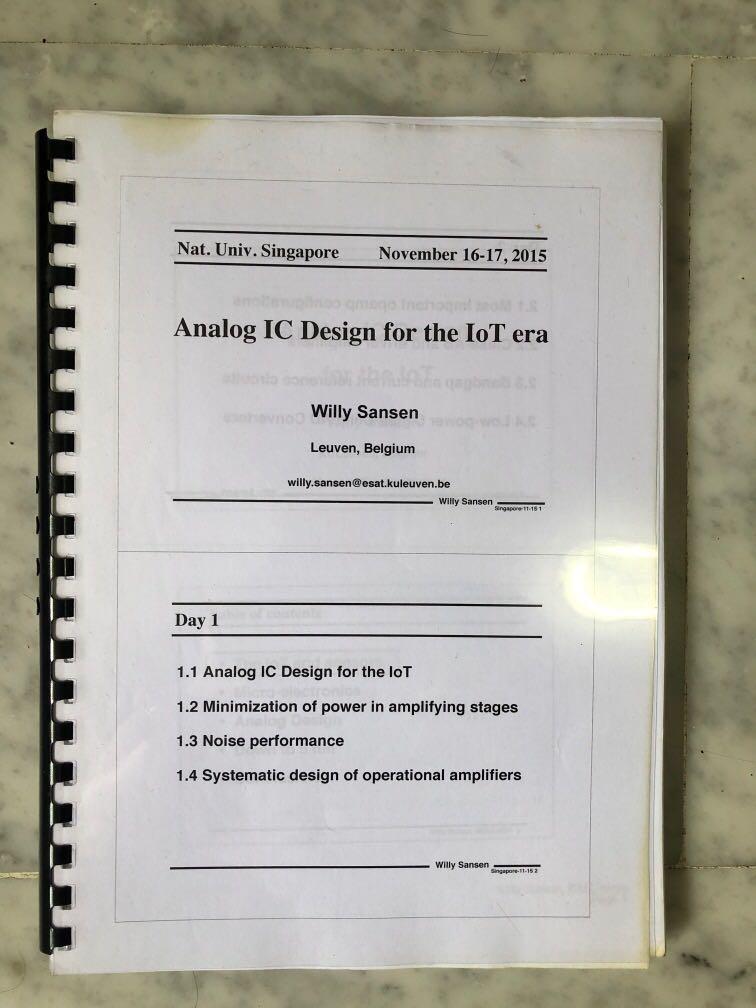 Analog IC Design by Willy Sansen, Computers & Tech, Office & Business ... Analog IC Design by Willy Sansen, Computers & Tech, Office & Business ...
