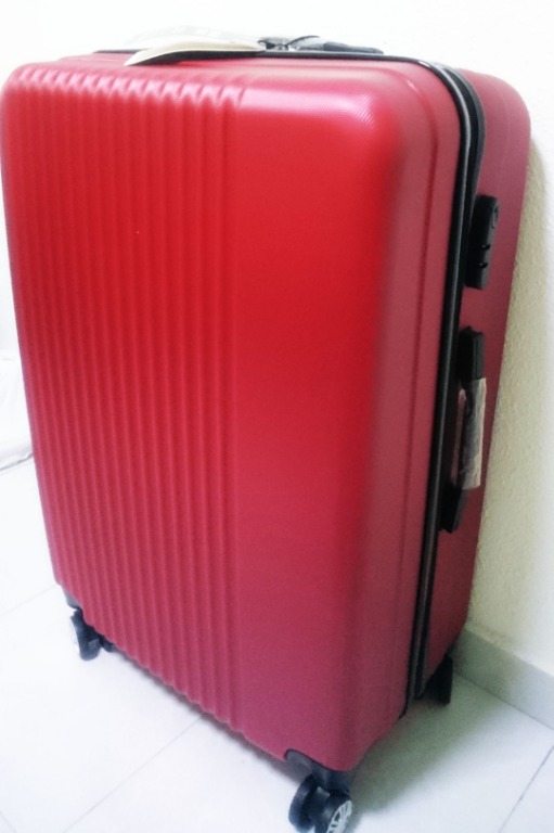 Big Red Luggage 4 wheels, Hobbies & Toys, Travel, Luggage on Carousell