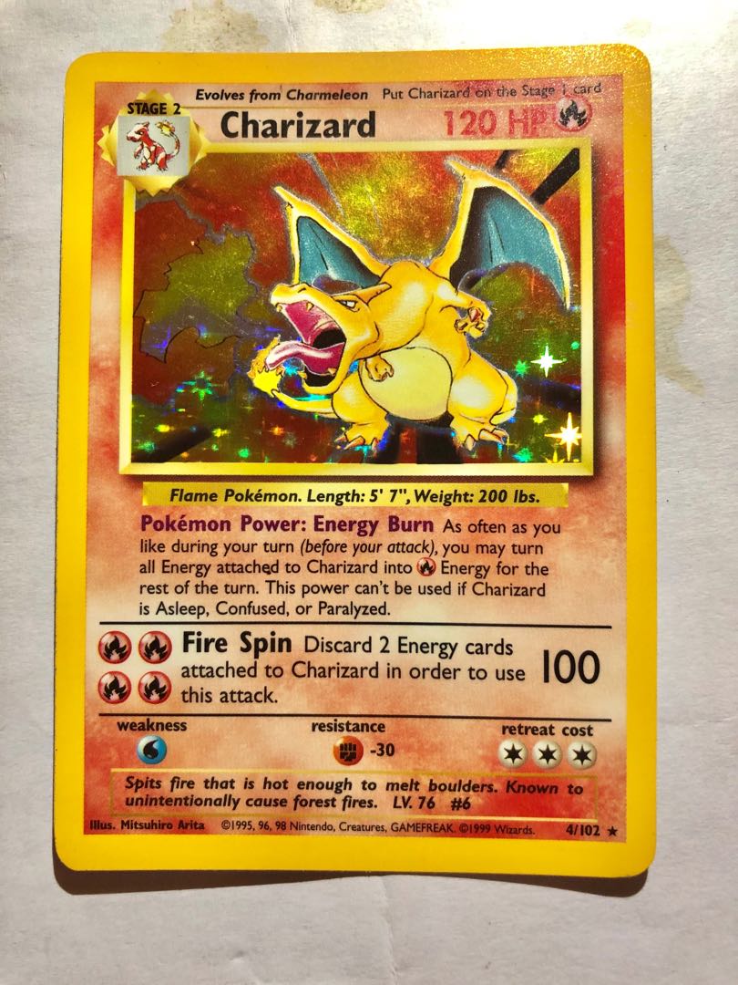 Charizard 4/102. Base set unlimited. Pokemon TCG card, Hobbies & Toys ...
