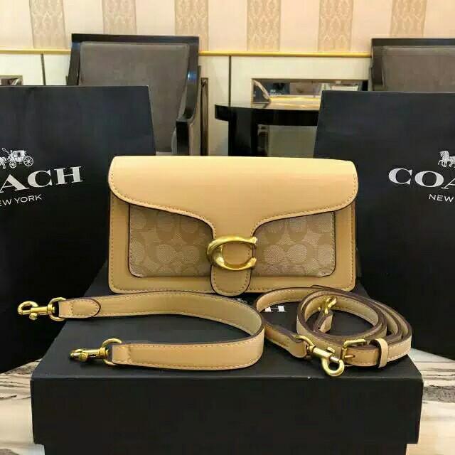Coach Tabby Signature Latte, Fesyen Wanita, Tas & Dompet di Carousell