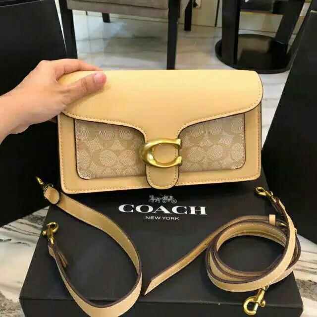 Coach Tabby Signature Latte, Fesyen Wanita, Tas & Dompet di Carousell