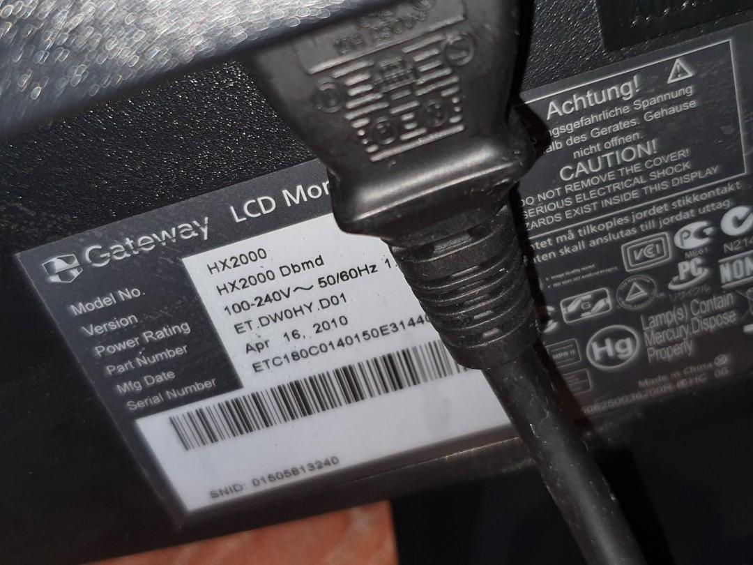 Gateway LCD Monitor (Model HX2000), Computers & Tech, Parts ...