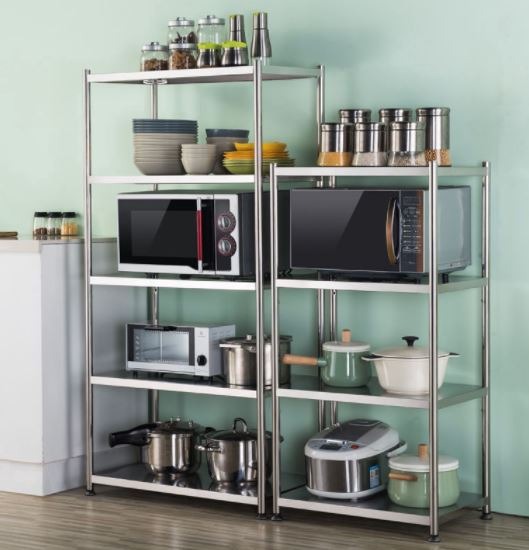 Kitchen Stainless Steel Storage Shelves Rack, Furniture & Home Living ...
