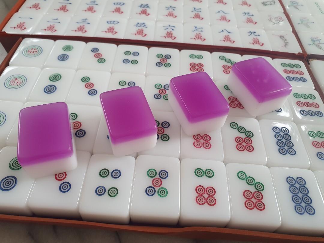 Mahjong Set full set Purple, Hobbies & Toys, Toys & Games on Carousell