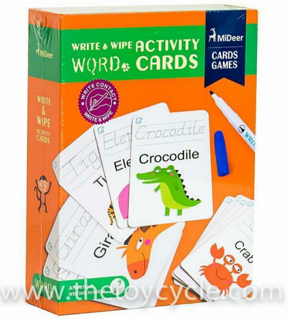 MiDeer - Write & Wipe - Activity Cards - WORDS, Hobbies & Toys, Toys ...