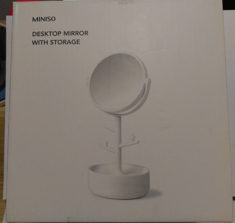 Miniso Desktop Mirror with Storage, Furniture & Home Living, Home ...